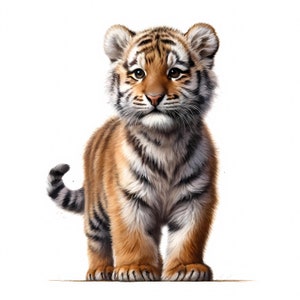 Tiger Cub Clipart | 10 High-quality Jpgs | Cute Tiger Cub Clipart ...