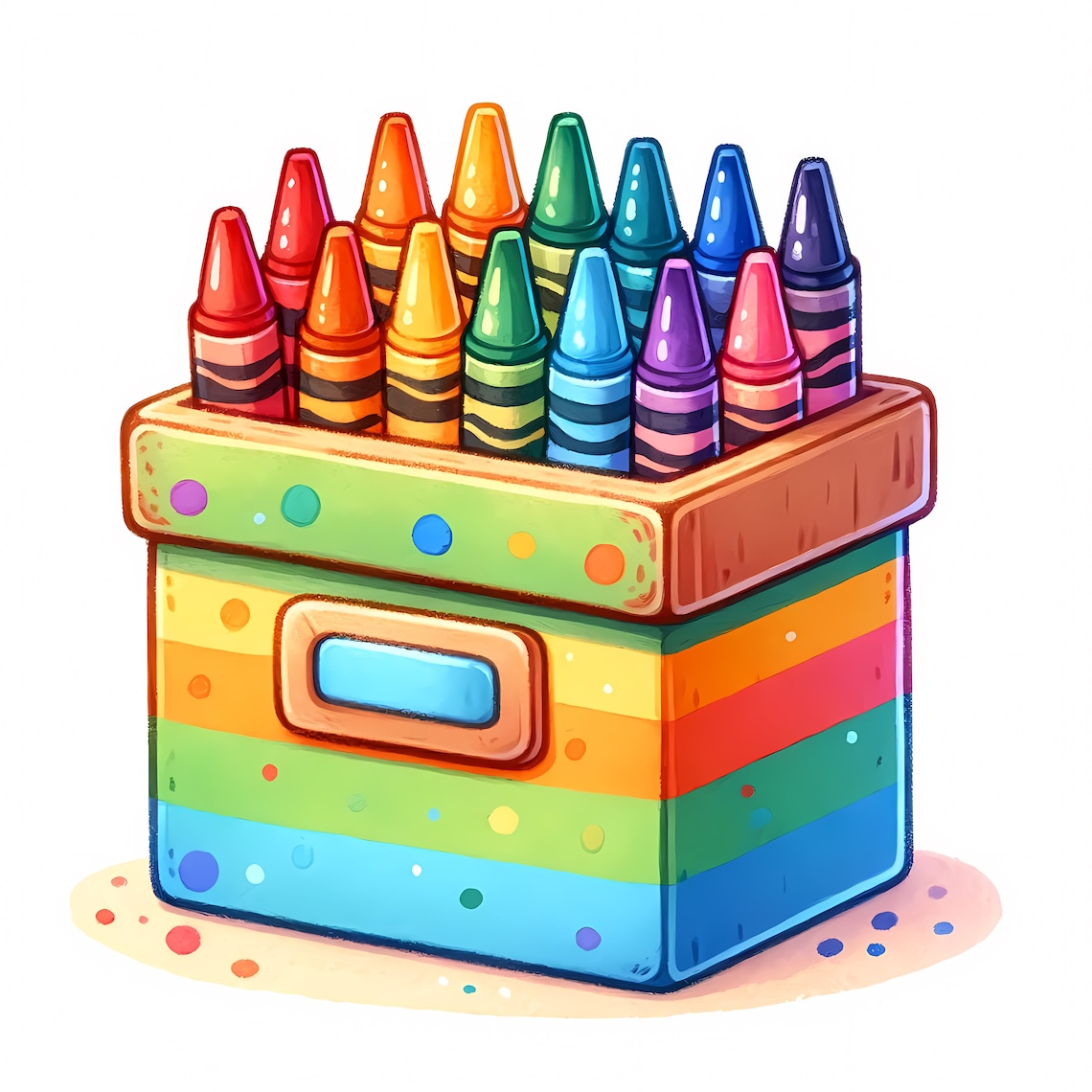 Crayon Box Clipart | Colorful Crayon for Kids Art (digital Download ...