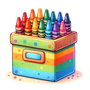 Crayon Box Clipart | 10 High-quality Jpgs | Cute Crayon Clipart Bundle ...
