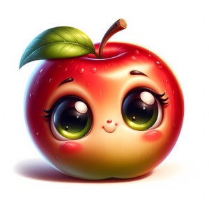 Cute Apple Clipart | 11 High-quality Jpgs | Charming Cute Apple Clipart ...