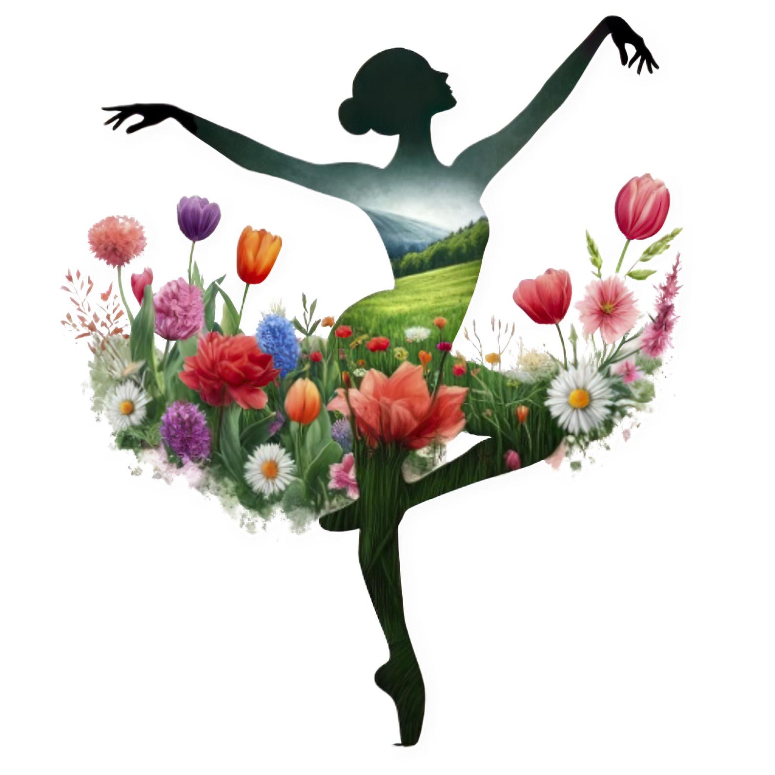 Ballet Dancer Clipart – Floral Ballerina PNG Bundle (digital Download ...