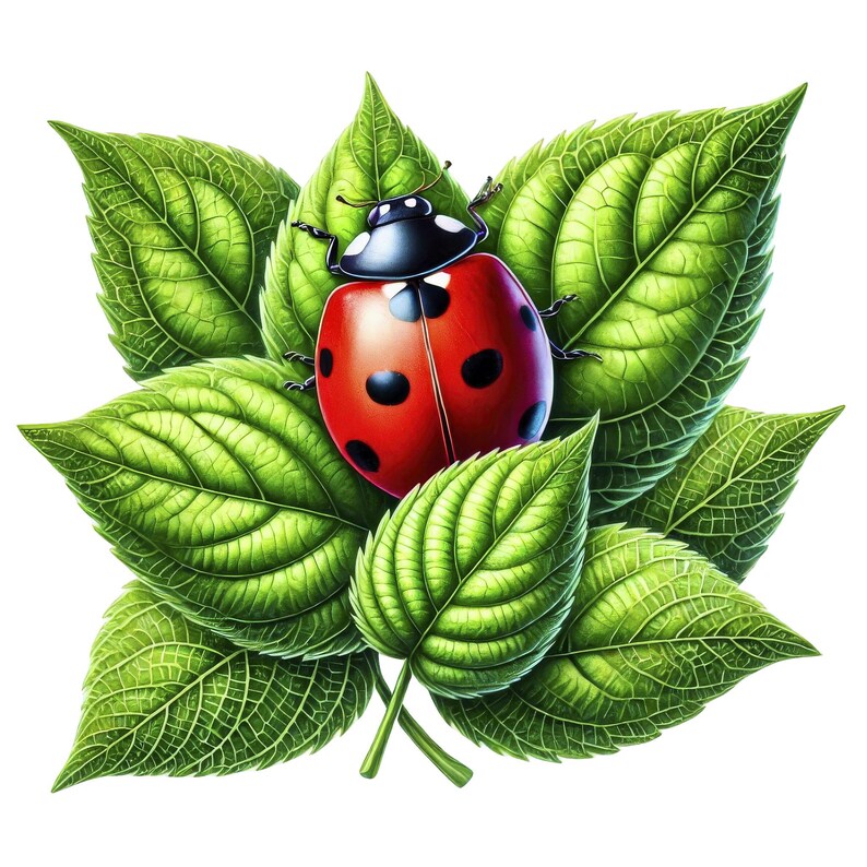 Ladybug and Leaf Clipart Bundle: Garden Art Printables (10 PNG/JPG ...