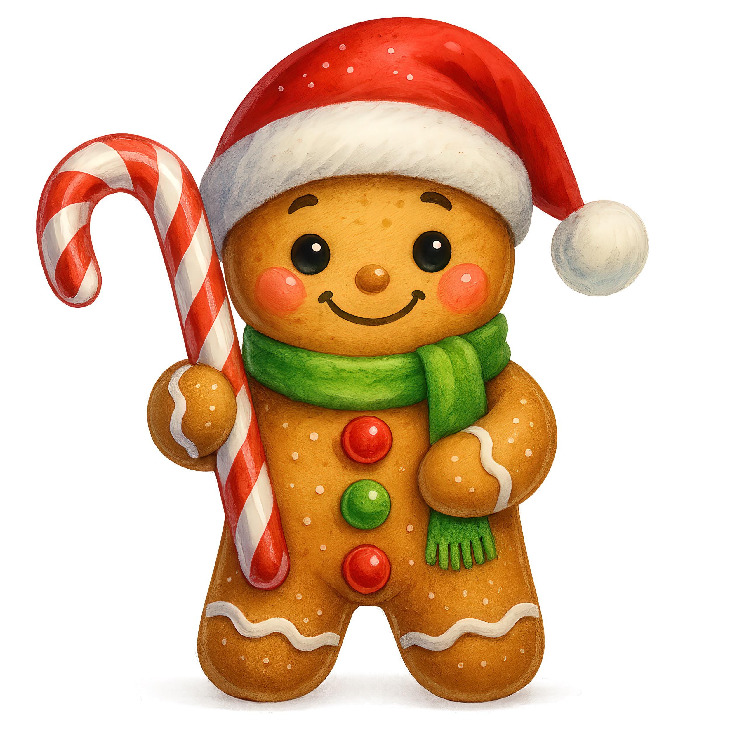 Gingerbread Man Christmas Clipart Bundle: Festive Cookie Pngs (set of ...