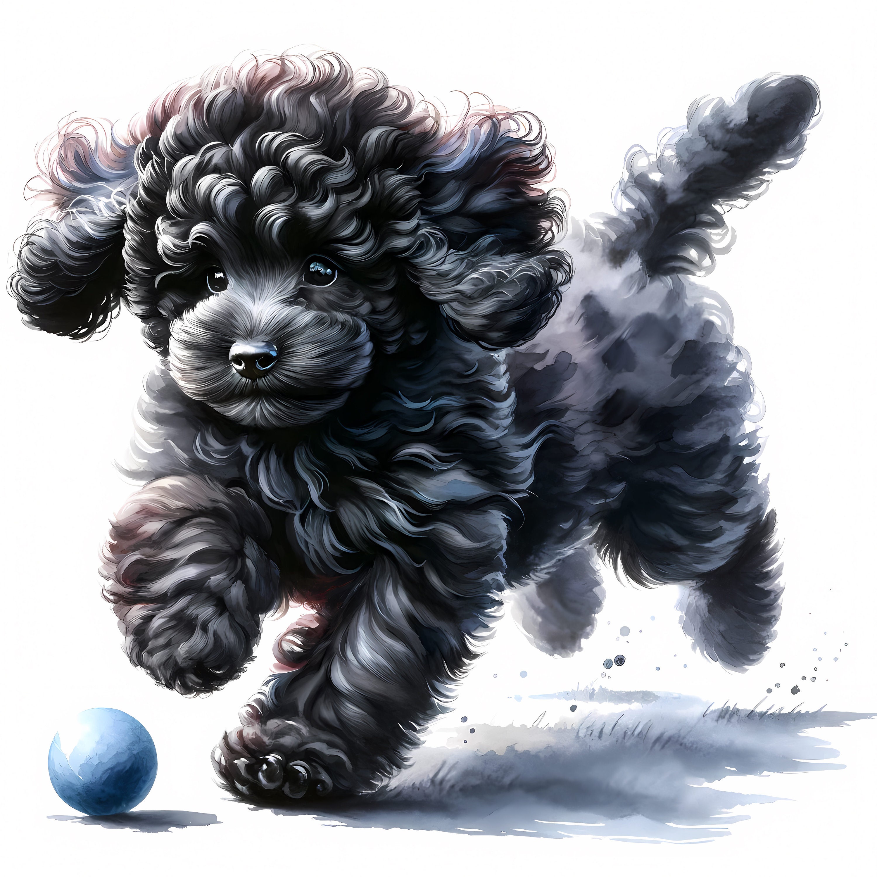 Black Poodle Puppy Clipart – High-quality Jpgs (digital Download) - Etsy