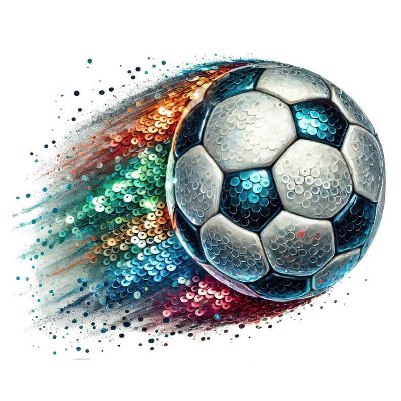 Glitter Soccer Ball Clipart: Sparkly Football Ball Graphics (digital ...