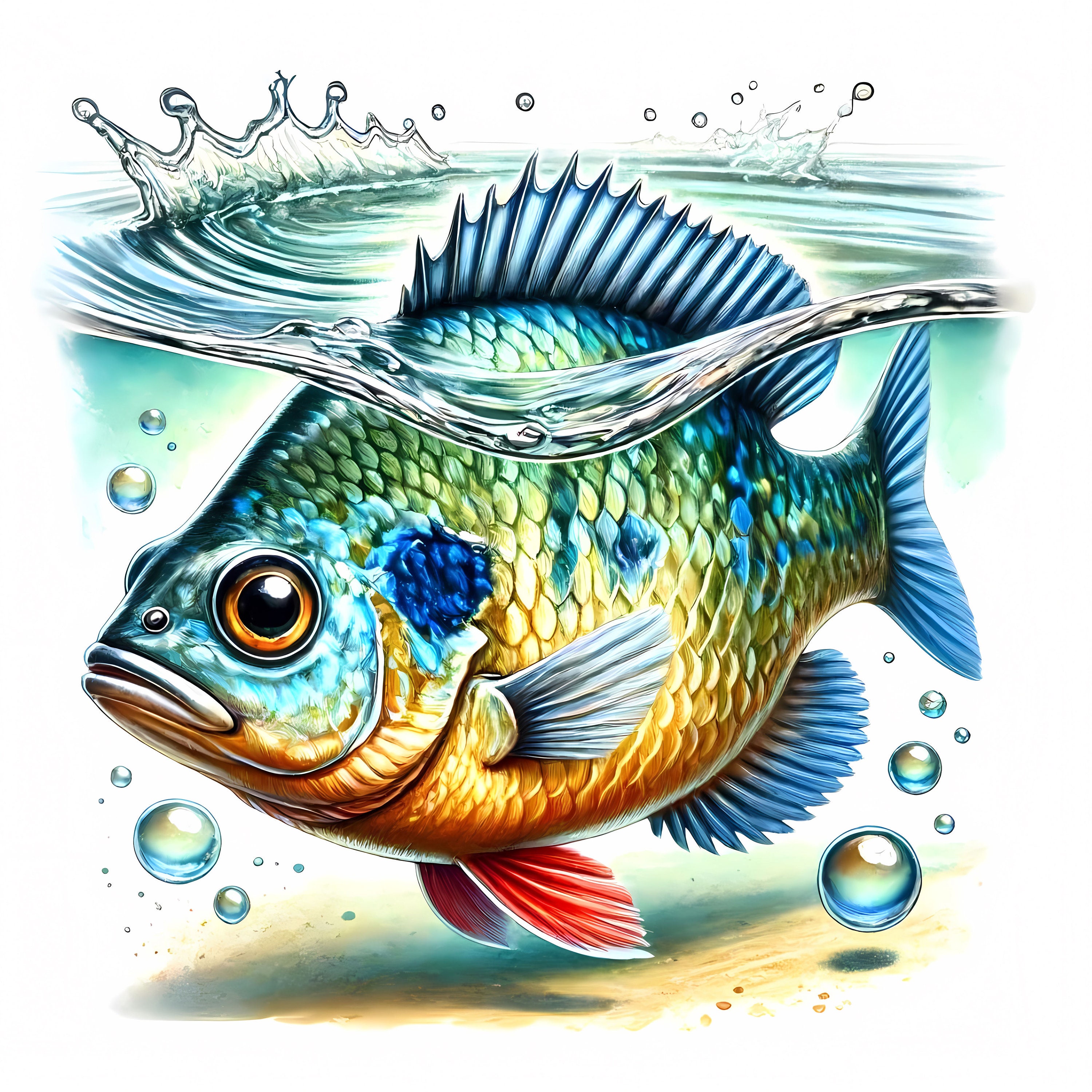 Bluegill Clipart 10 High-quality Jpgs Realistic Bluegill Clipart Bundle ...
