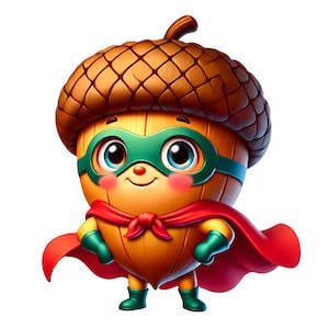 Cute Acorn Clipart | 12 High-quality Jpgs | Adorable Cute Acorn Clipart ...