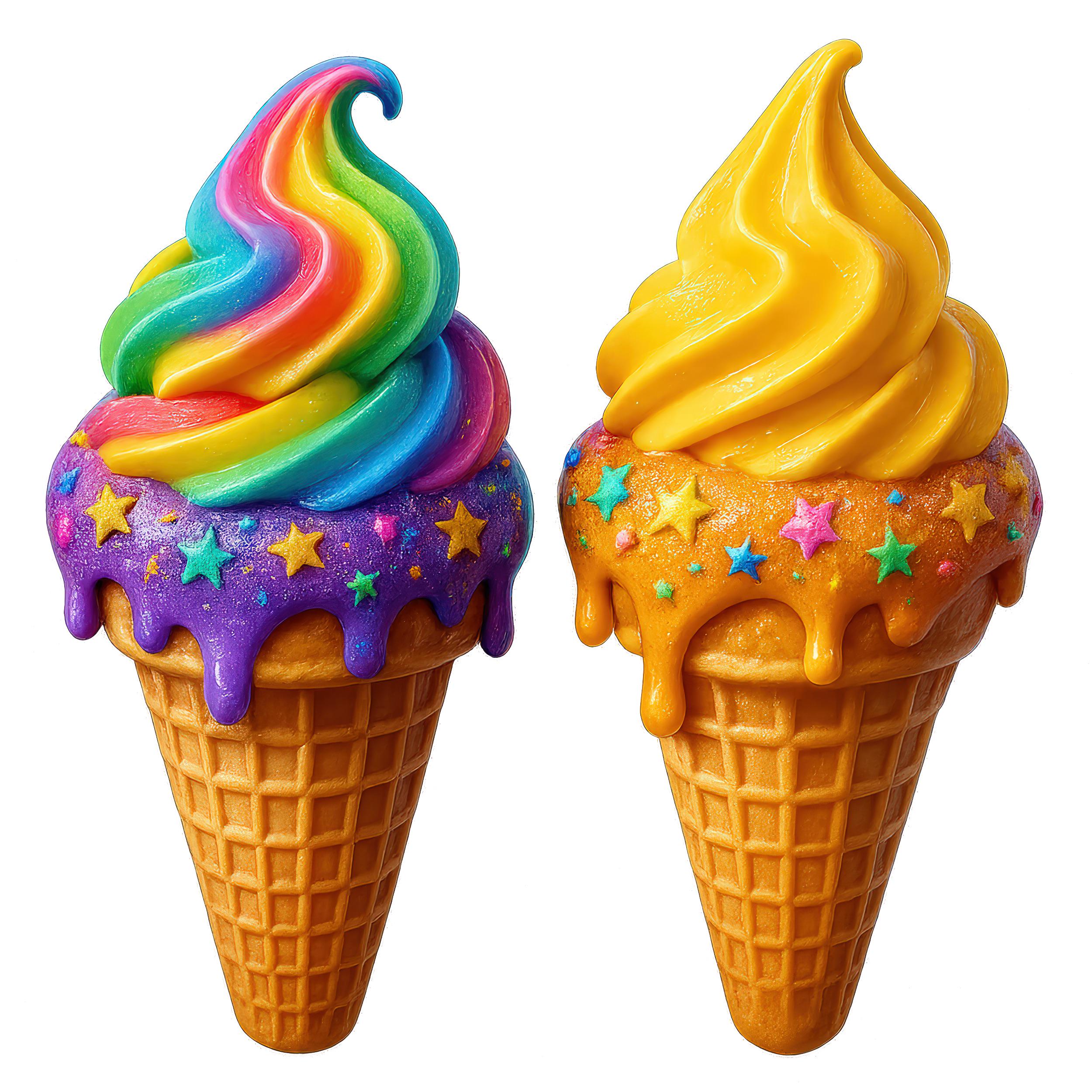 Colorful Ice Cream Clipart: Summer Dessert Graphics (set of 15, PNG ...