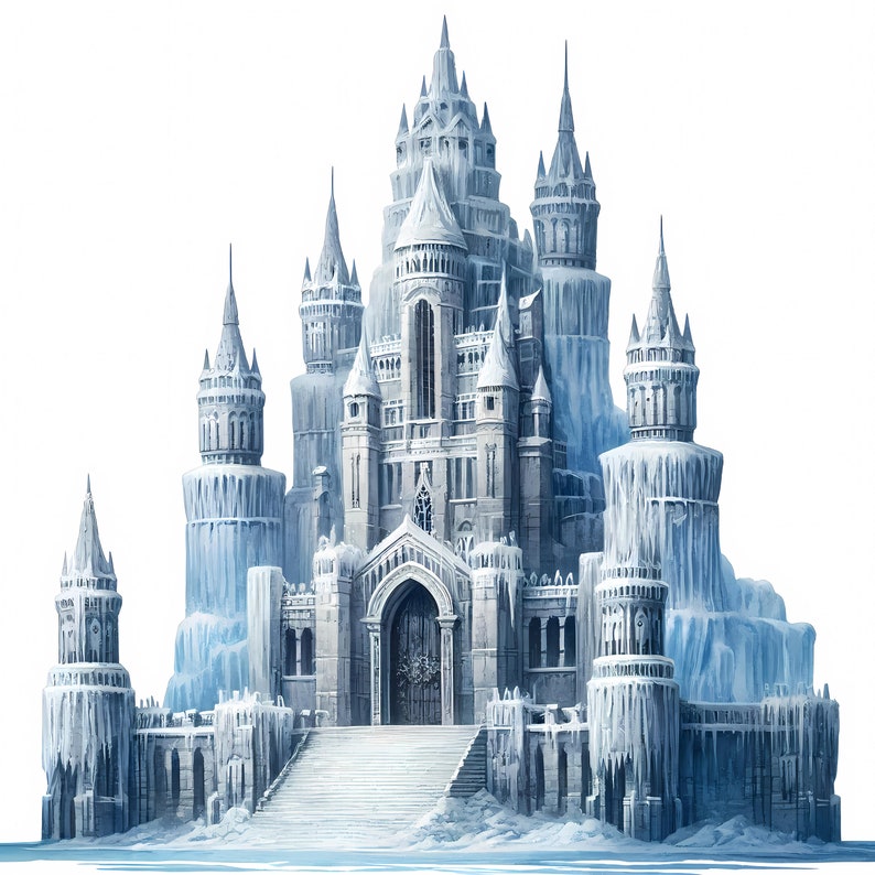 Ice Castle Clipart: Enchanted Winter Palace Art (digital Download) 13 ...