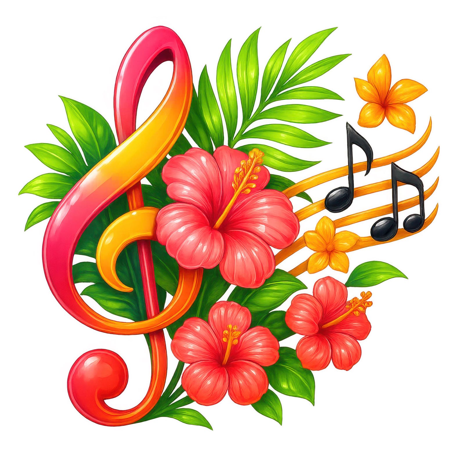 Floral Music Note Clipart, High-quality Pngs (commercial Use) - Etsy