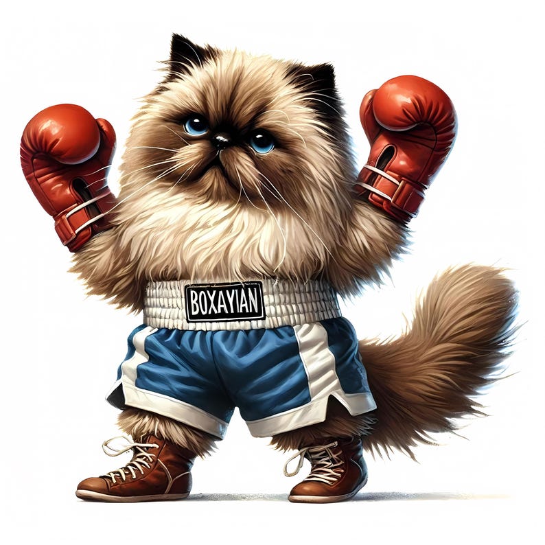 Boxing Cat Clipart 14 High-quality Jpgs Funny Boxing Cat Clipart Bundle ...