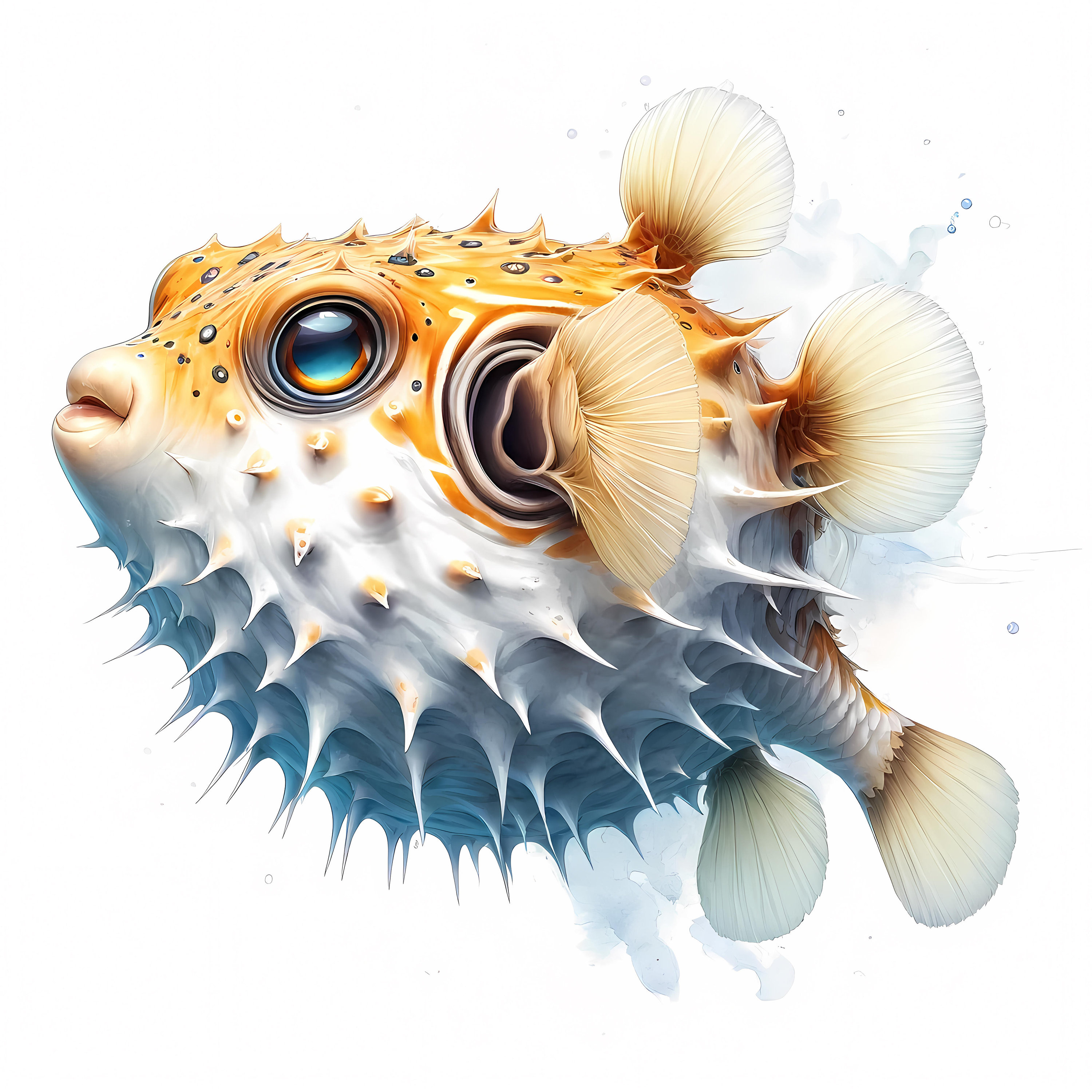Puffer Fish Clipart 12 High-quality Jpgs Whimsical Pufferfish Clipart ...