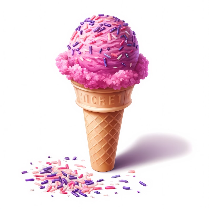 Sprinkles Ice Cream Clipart | High-quality Jpgs (digital Download) - Etsy