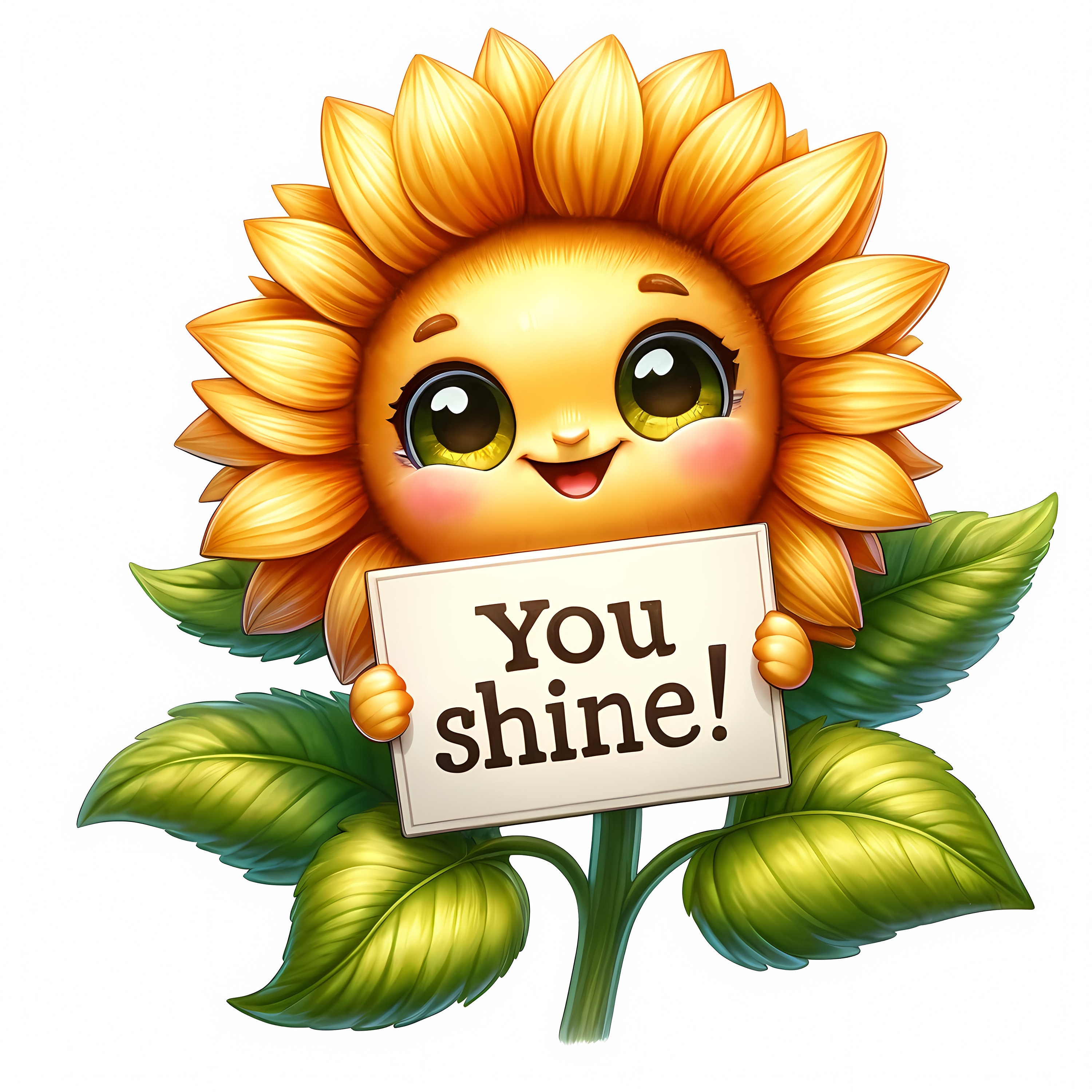 Cute Sunflower Clipart | Cheerful Nursery Art (digital Download) - Etsy