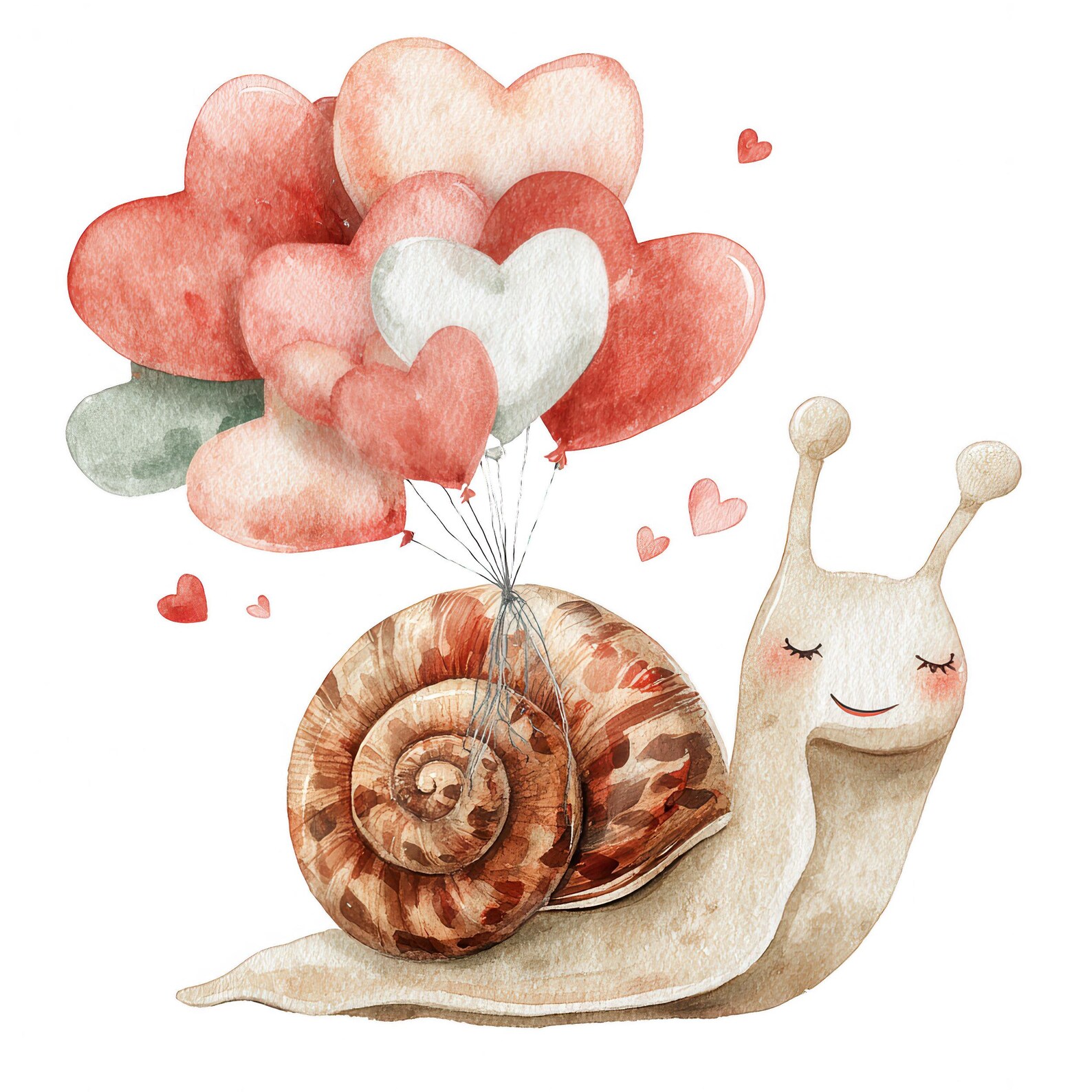 Snail Valentine's Day Clipart | Adorable Whimsical Graphics | Digital ...
