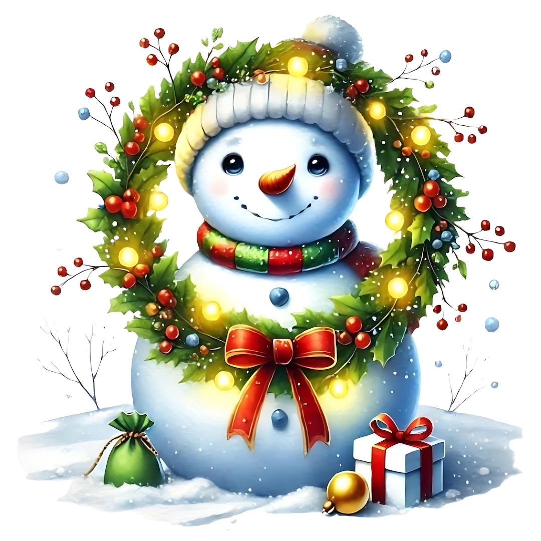 Christmas Snowman Clipart 1O High-quality Jpgs Adorable Christmas ...