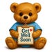 10 Get Well Soon Teddy Bear Clipart Bundle: Sick Bear PNG (digital ...