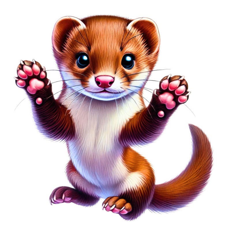 Cute Weasel Clipart Bundle | High-quality Wildlife Art (digital ...