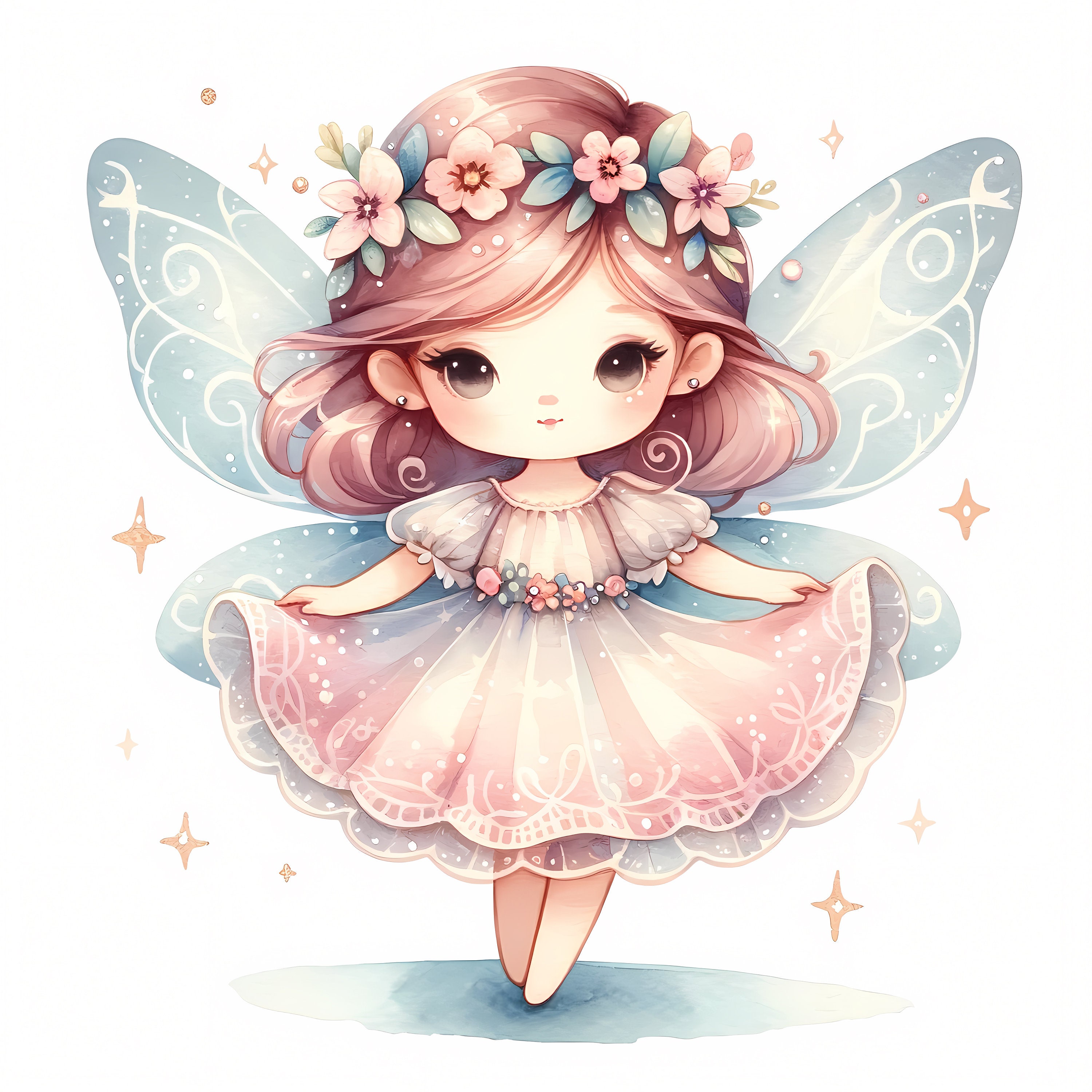 Watercolor Fairies Clipart – Cute Fairy Designs (digital Prints) - Etsy