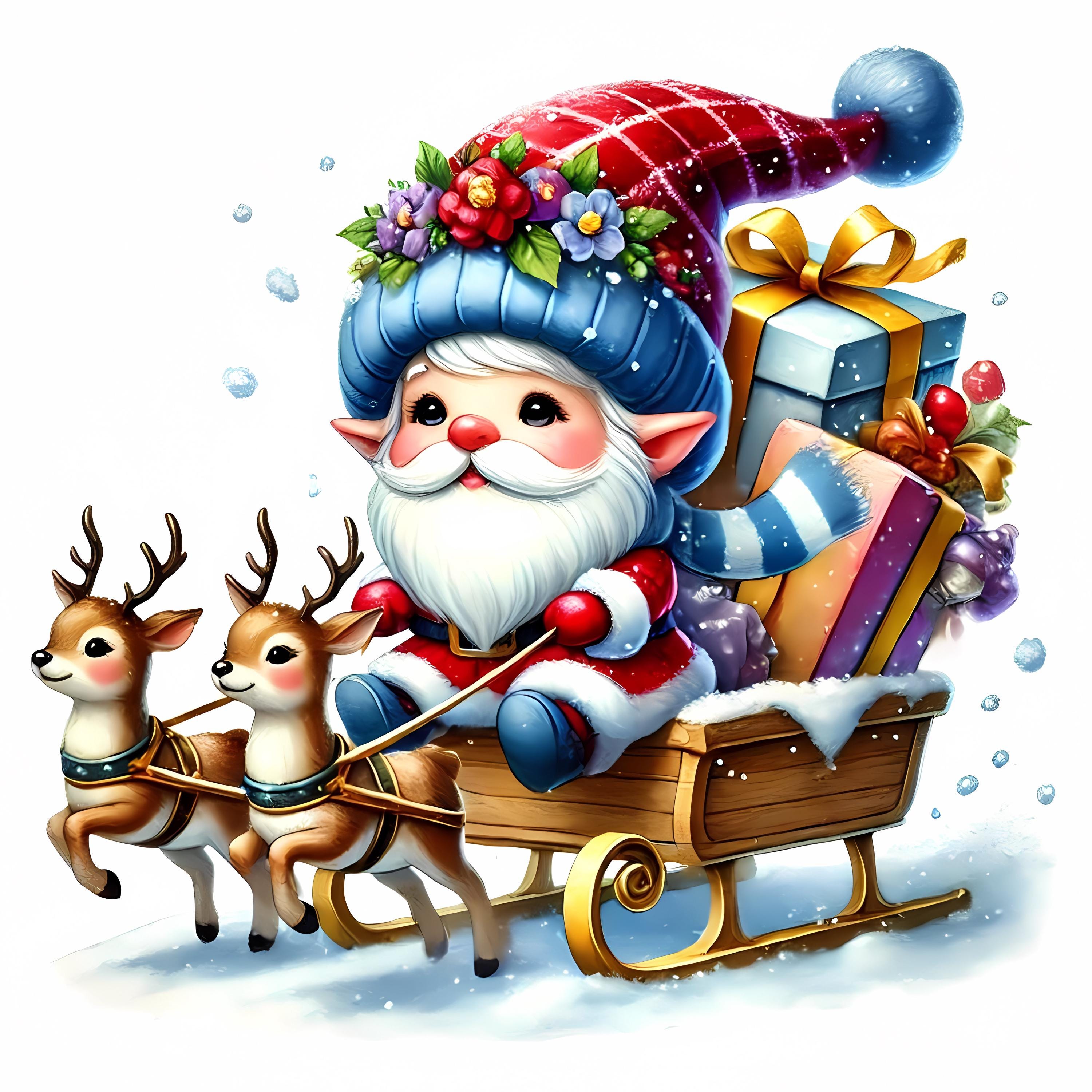 Christmas Gnome Clipart Bundle | Holiday Art (commercial Use) Set of 10 ...