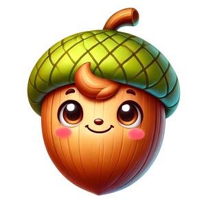 Cute Acorn Clipart | 12 High-quality Jpgs | Adorable Cute Acorn Clipart ...