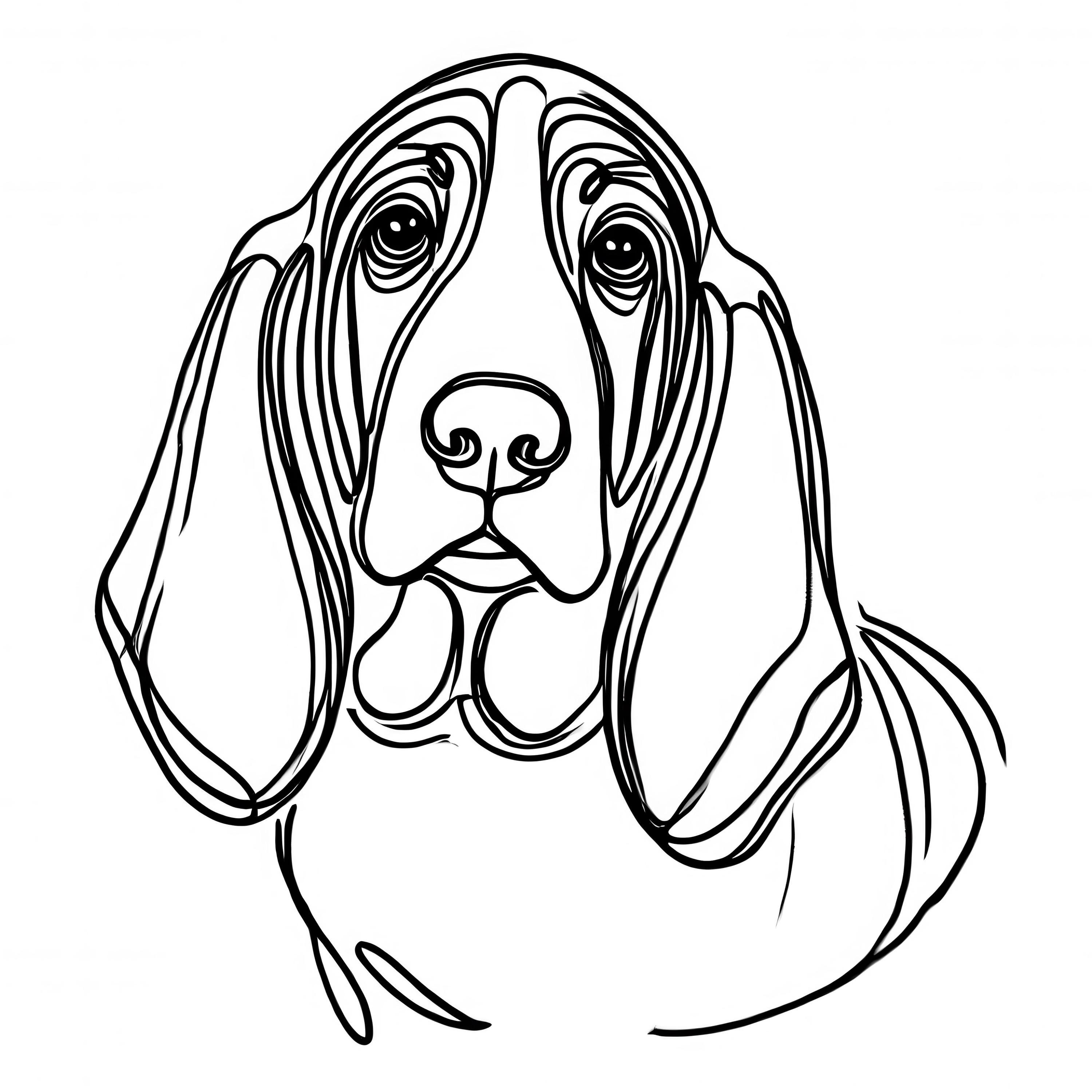 10 Basset Hound Line Art SVG Clipart Bundle: Dog T-shirt Design ...