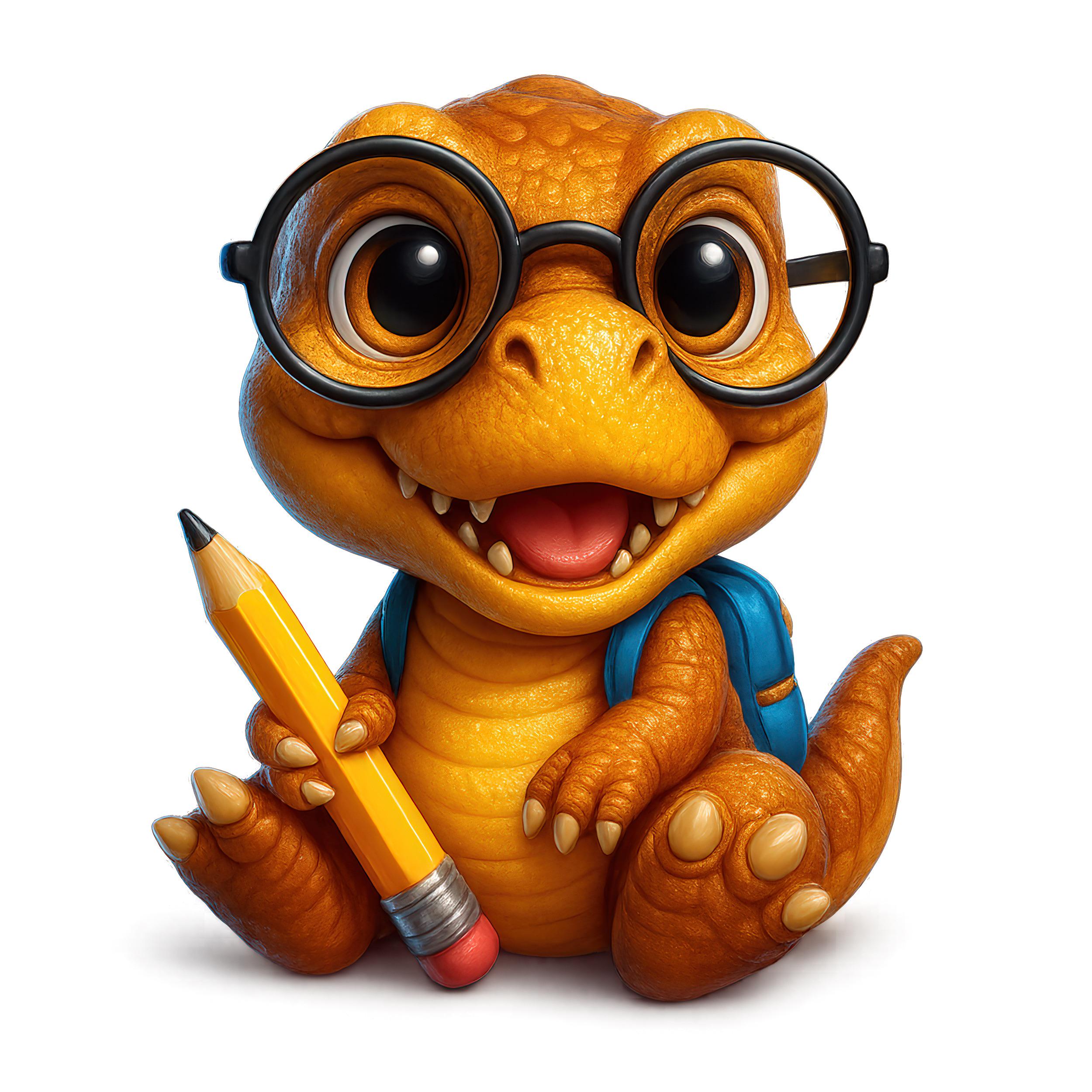 Student Dinosaur Clipart: Back to School PNG (digital Download) Set of ...