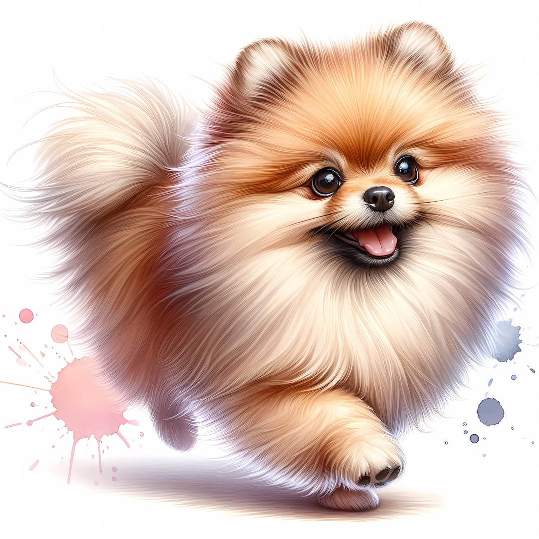 Pomeranian Clipart 12 High-quality Jpgs Cute Pomeranian Clipart Bundle ...