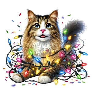 Christmas Cat Clipart: Festive Holiday 13 JPG Bundle (digital Download ...