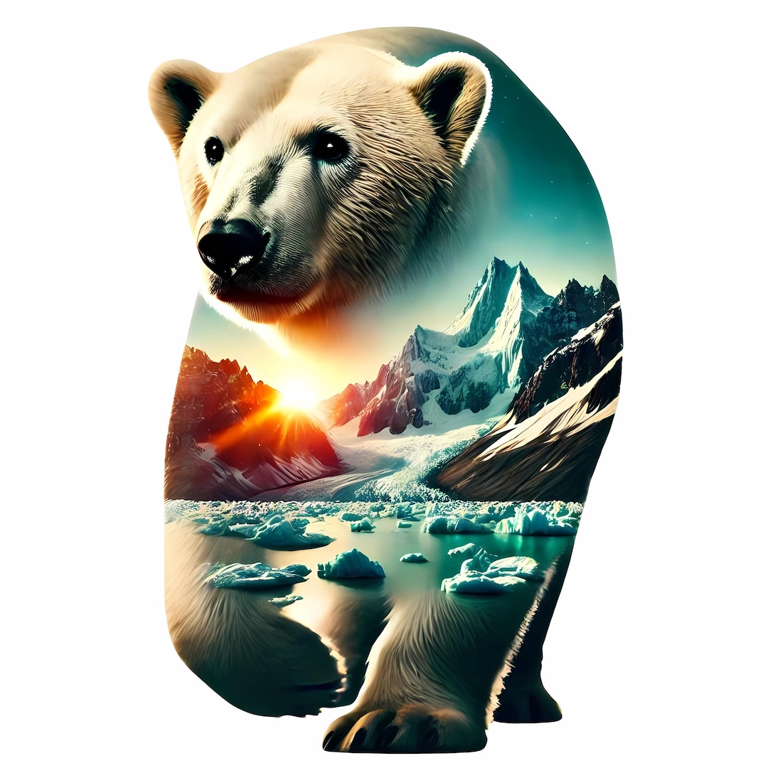 Majestic Polar Bear Clipart Bundle: Arctic Wildlife Art (digital ...