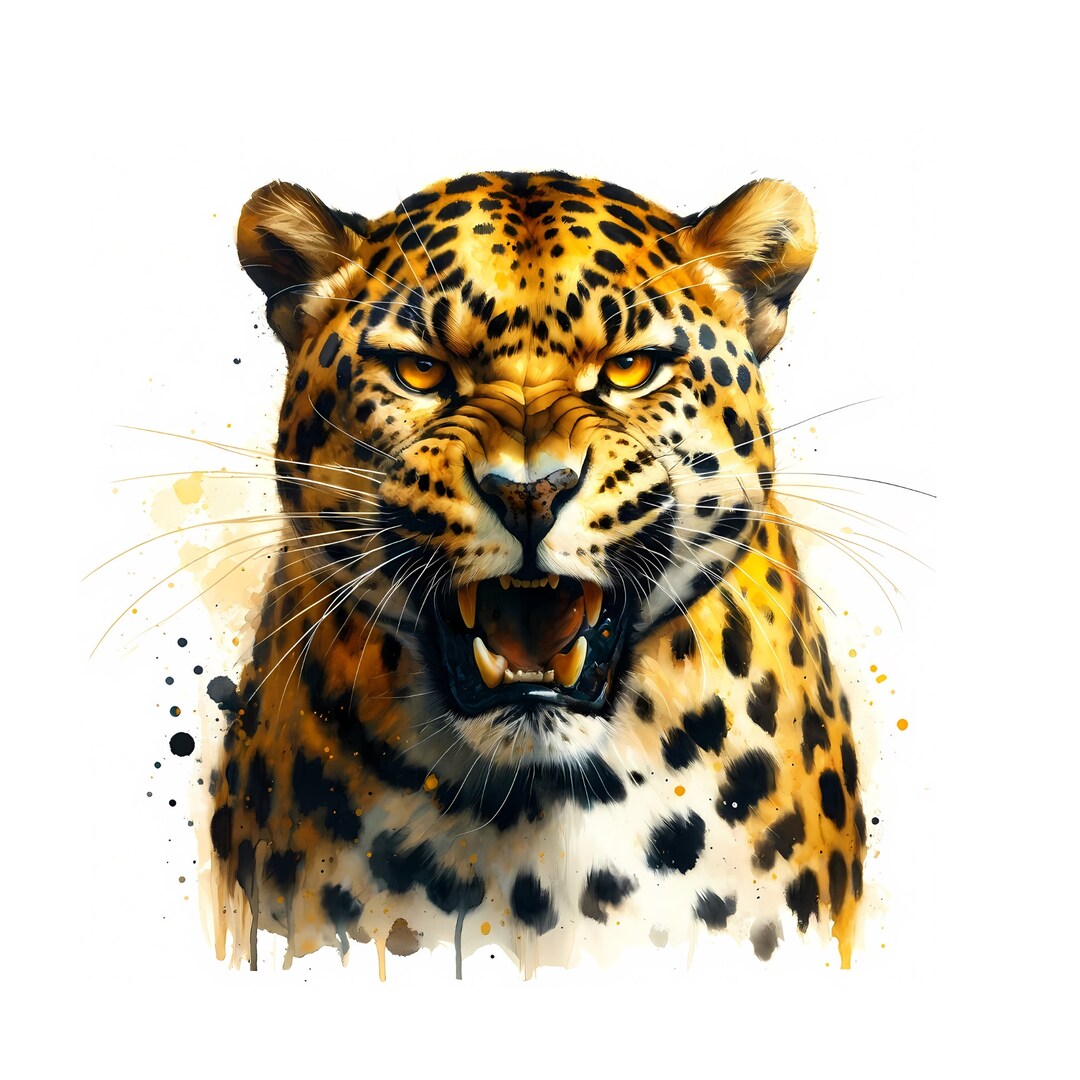 Angry Leopard Clipart Fierce Leopard Graphic Bundle 10 Premium Images ...