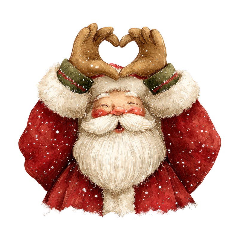 Santa Hug Heart - Etsy