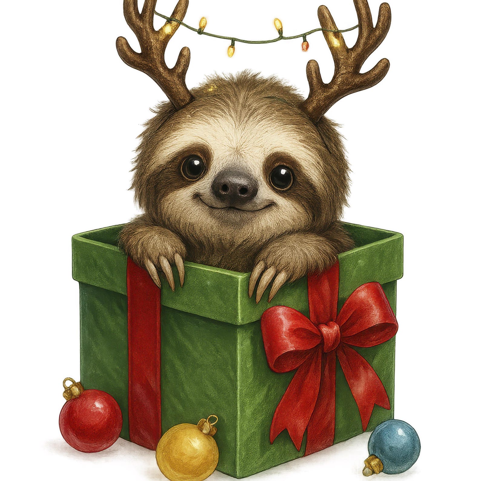 Christmas Sloth Clipart: Holiday Sloth Design (digital Download) 10 PNG ...