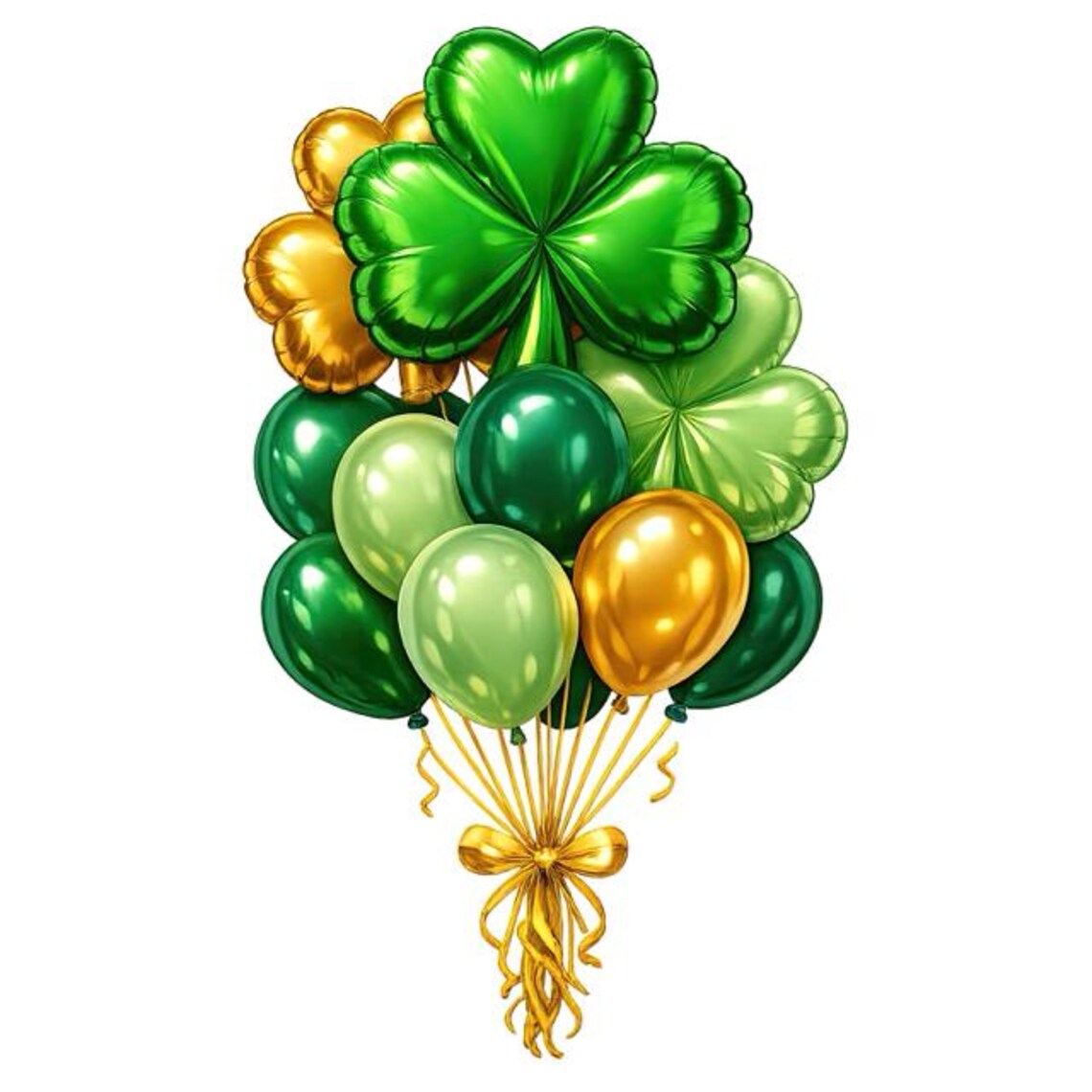 St. Patrick's Day Balloons Clipart, Irish Party Graphics, Digital ...