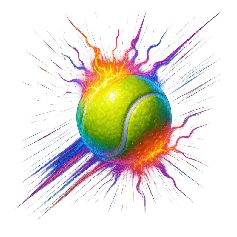 Neon Tennis Ball Clipart, Vibrant Sport Graphics (digital Download) 15 ...