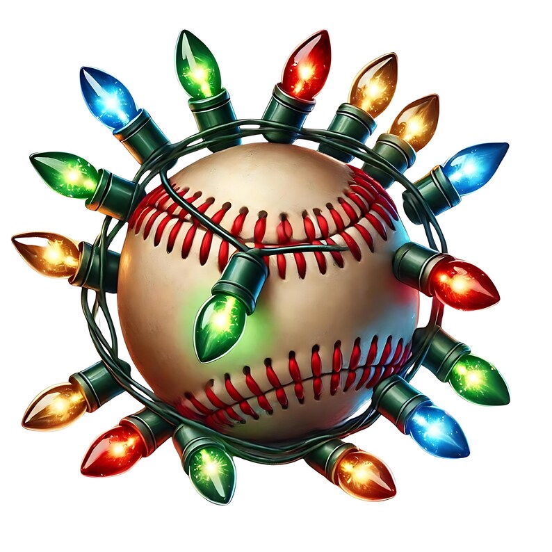 Christmas Baseball Clipart: Festive Holiday Sport Art (digital Download ...