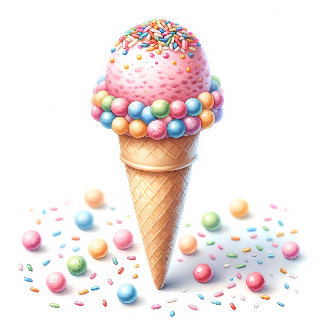 Sprinkles Ice Cream Clipart 12 High-quality Jpgs Delicious Ice Cream ...