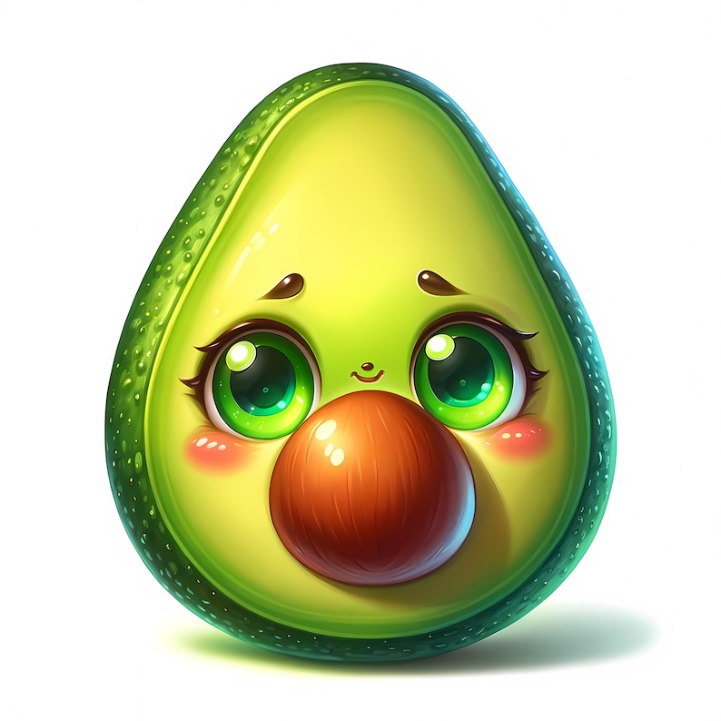 Cute Avocado Clipart Bundle 12 High-quality Jpgs Adorable Avocado ...