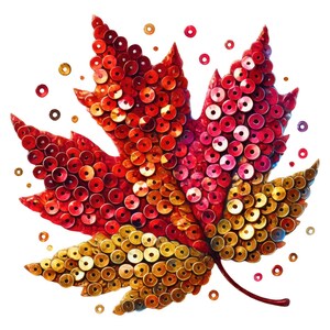 Glitter Maple Leaf Clipart: Autumn Design (digital Download, Commercial ...