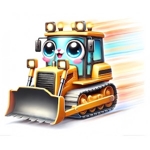 Cute Construction Vehicles Clipart | 10 High-quality Jpgs | Clipart ...
