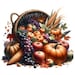 Thanksgiving Cornucopia Clipart: Autumn Harvest Art (digital Download ...