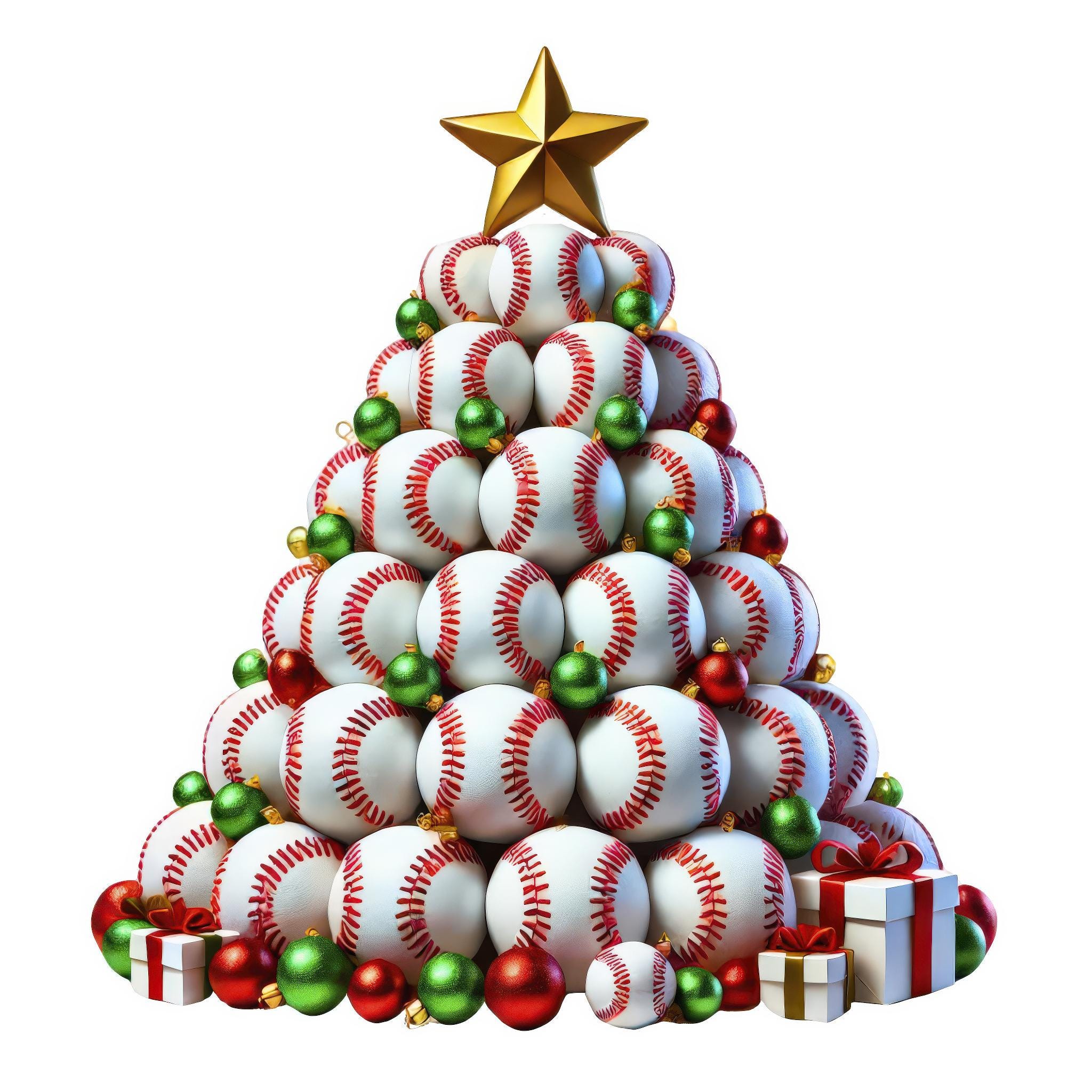 Christmas Baseball Clipart: Festive Holiday Sport Designs (digital ...