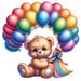 Teddy Bear & Heart Balloons Clipart: Nursery Art (digital Download, 14 ...