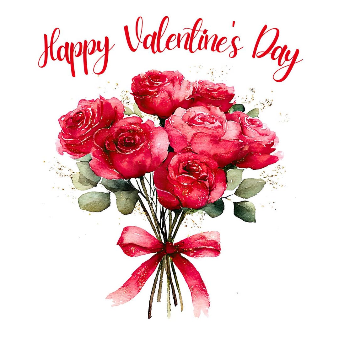 Valentine's Day Bouquet Clipart | Floral Valentine Bouquet Graphics ...
