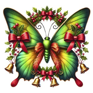 Christmas Butterfly Clipart | 12 High-quality Designs | Festive ...