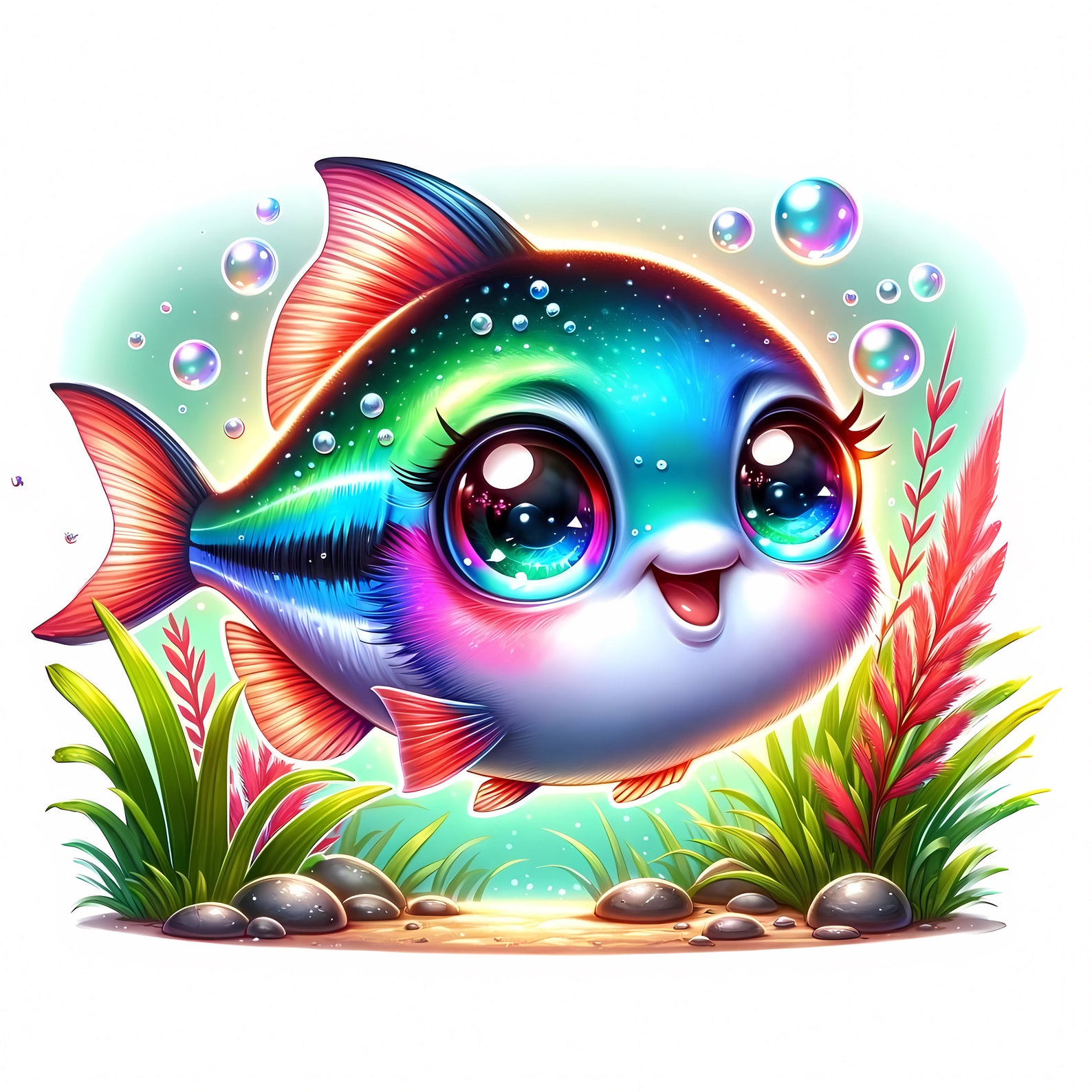 Cute Fish Clipart | Adorable JPG Bundle (digital Download) - Etsy