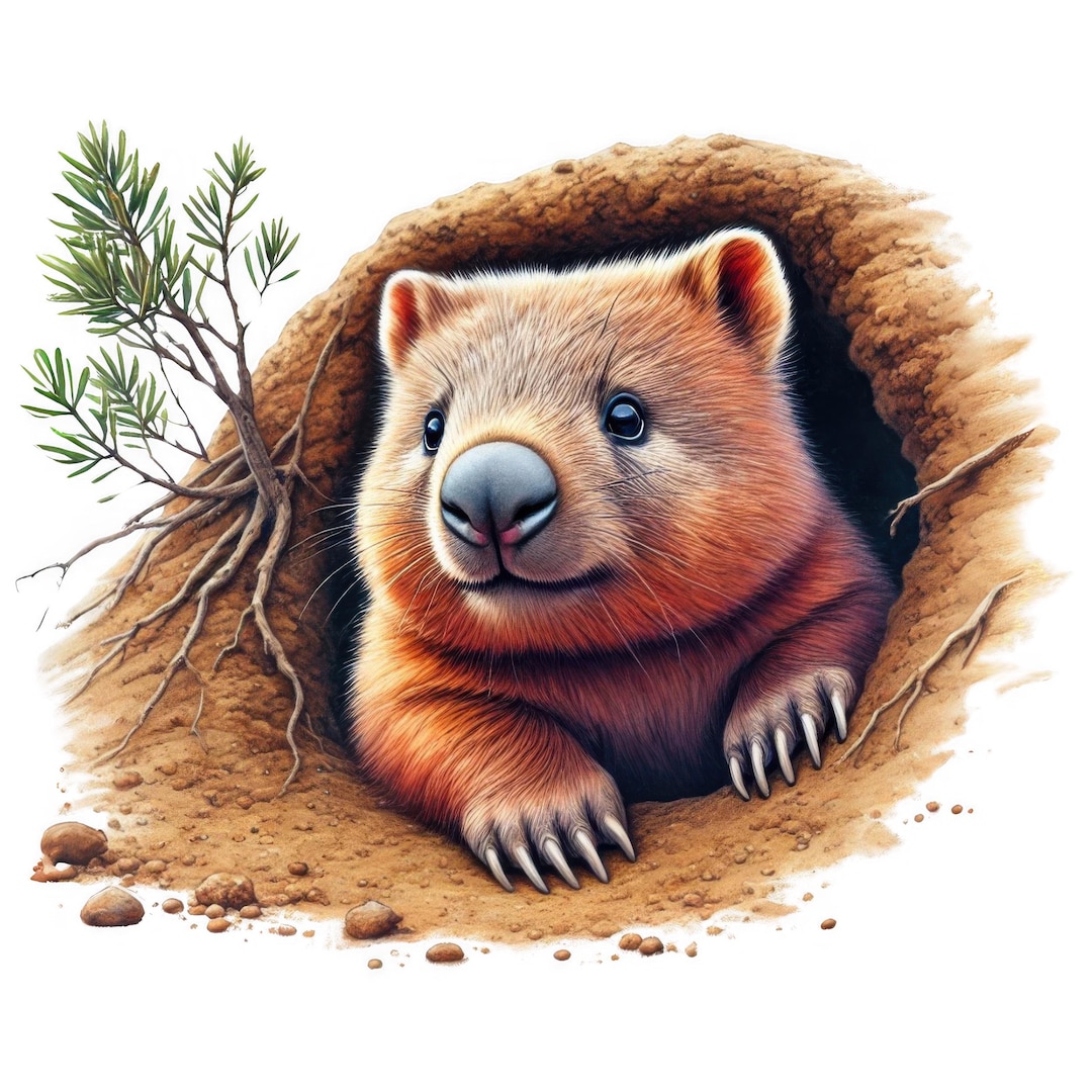 Watercolor Wombat Clipart Bundle: Adorable Wildlife Art (PNG/JPG ...