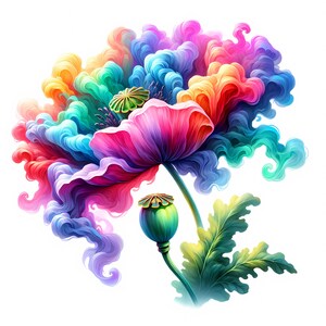 Smoke Flower Clipart | 12 High-quality Jpgs | Vibrant Smoke Flower ...