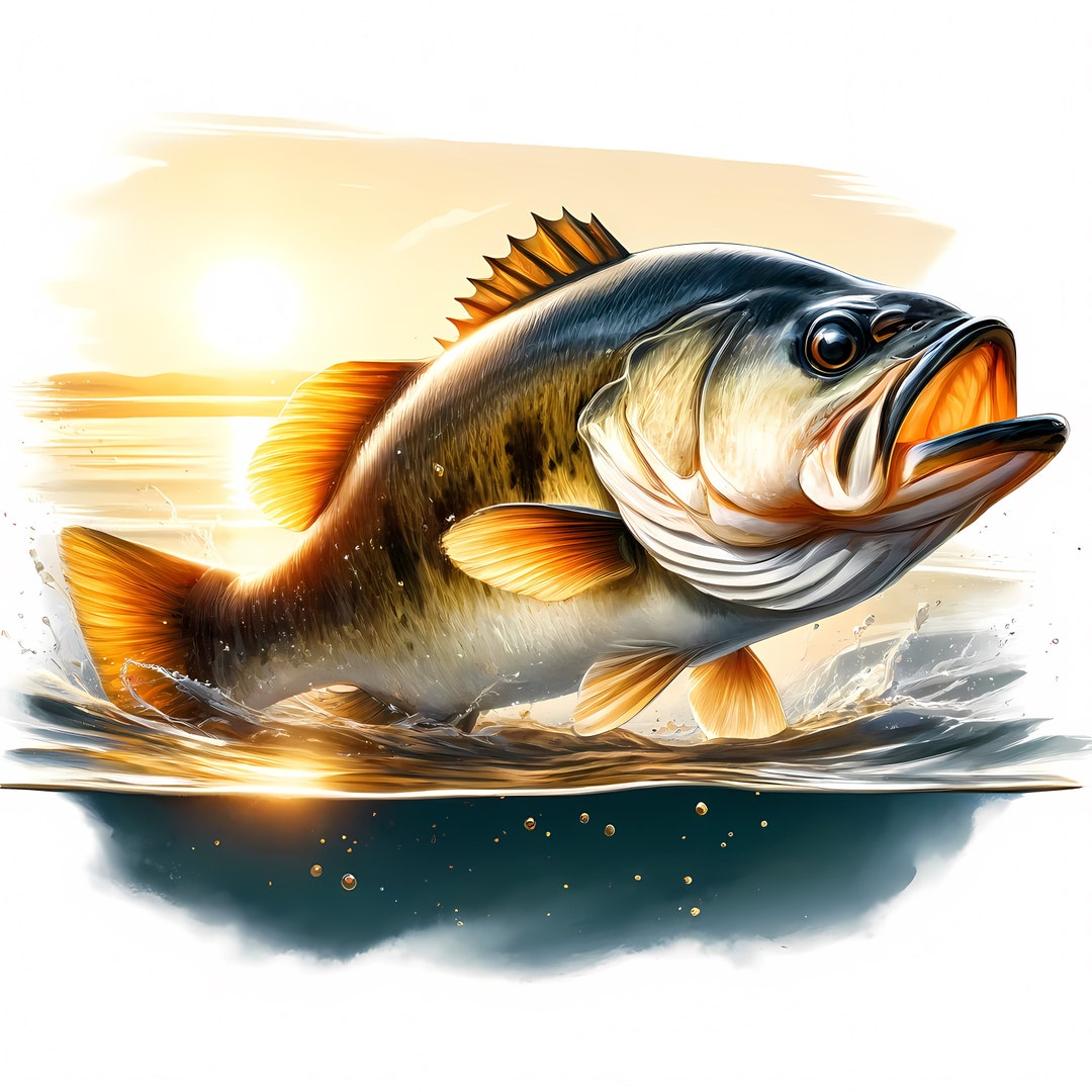 Bass Clipart 11 High-quality Jpgs Clipart Bundle Fish Wall Art ...