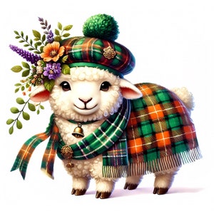 Cute Scotland Sheep Clipart | 10 High-quality Jpgs | Adorable Scotland ...